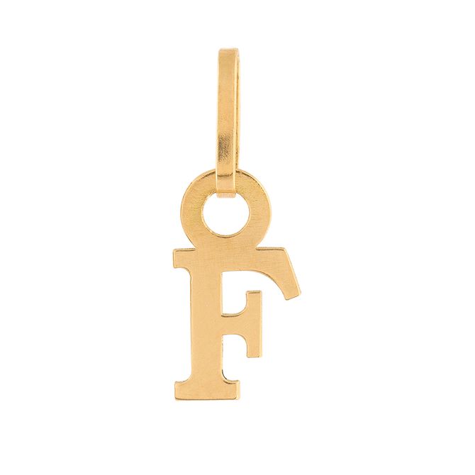 Pingente Letra F Ouro 18k 750 - omegadornier